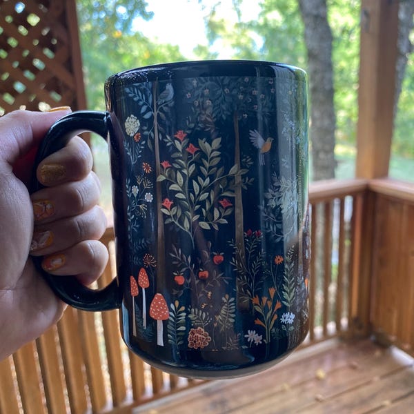 Moon and Trees Mug, Mystical Moon Mug, Moon and Stars Mug, Artistic ...