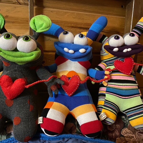 Handmade Cute Plushy, Friendly Monster, Gift Under 40 Dollars, Therapy ...