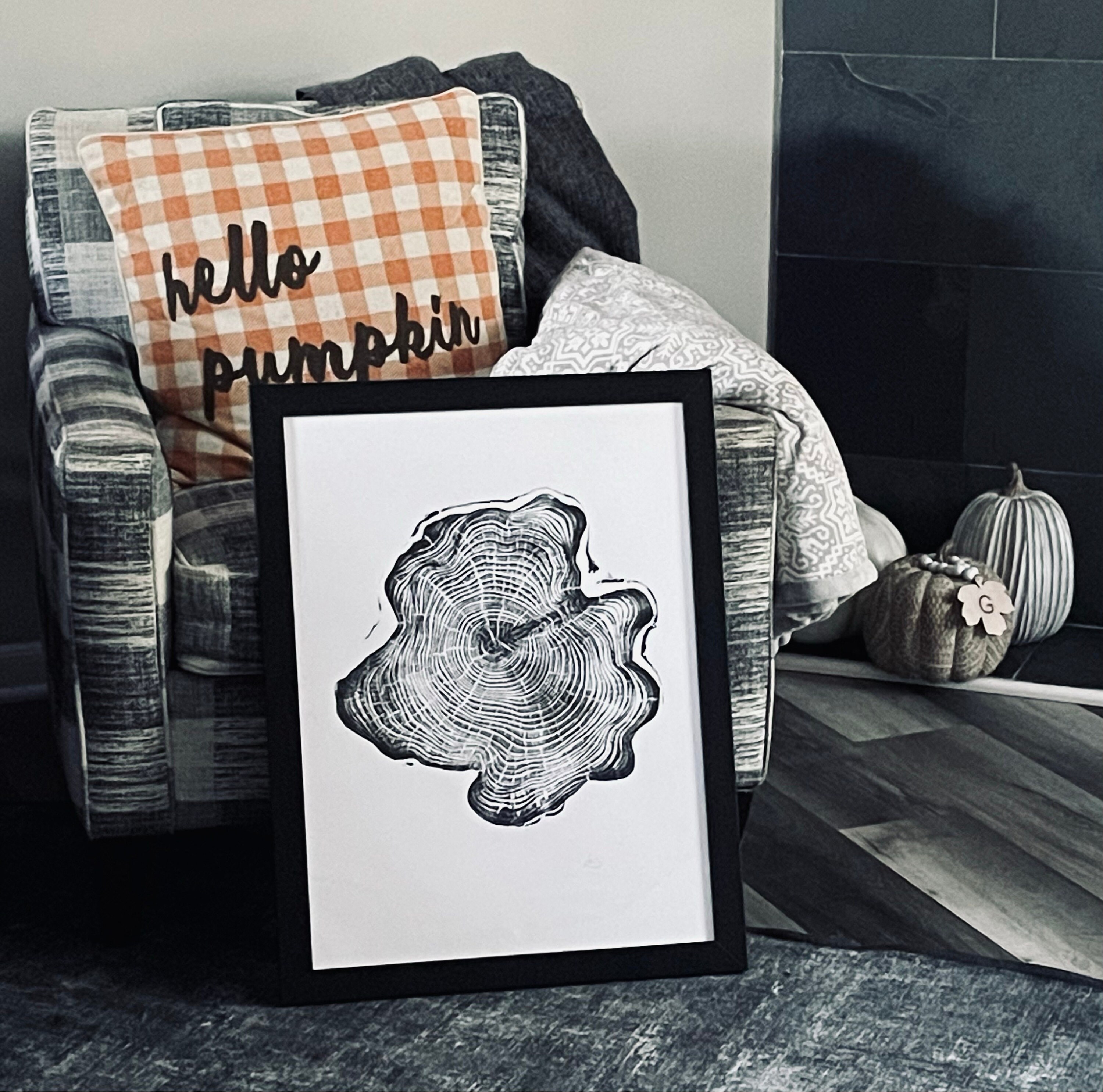 Alaskan Cypress Tree, Tree ring art print, Woodcut art, Tree ring Art ...