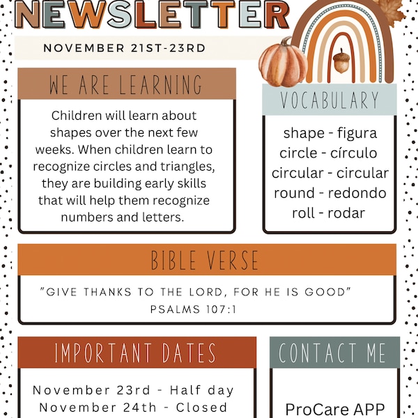 Fall/autumn Newsletter Template - Etsy