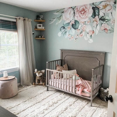 Watercolor Flower Wall Decals KATIE JUNE Roses Blooms Peonies Wall ...