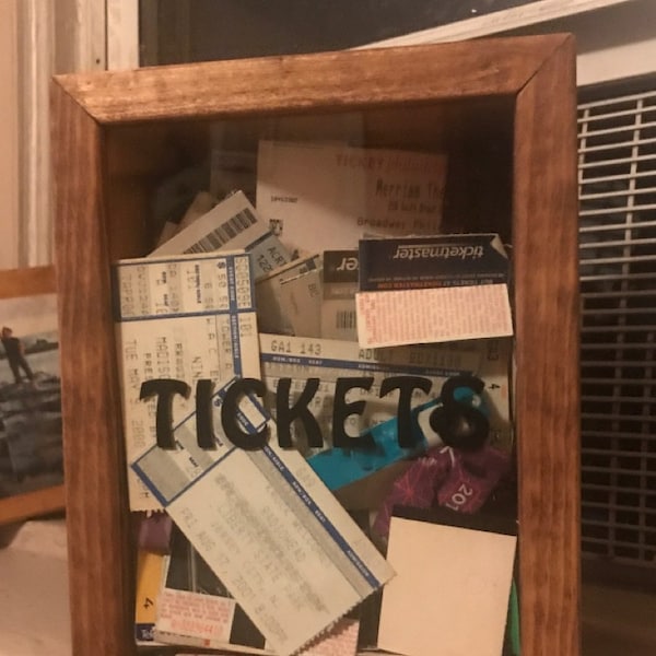 Handmade Wood Ticket Shadow Box: Memory Box, Wall Art Decor, Reclaimed ...