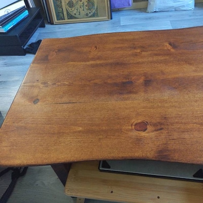 Waney / Live Edge Coffee Table Rustic Tudor Oak Solid Wood Chunky Low ...