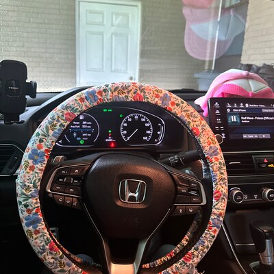 Bright Patchwork Steering Wheel Cover Full Grip Fabric Inside Flowers ...