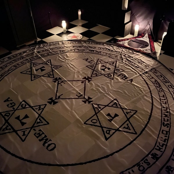 WHITE Goetia Snake UNCOLORED Ritual Circle Cloth - Etsy