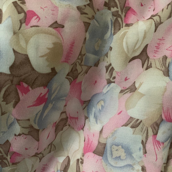 Spring Floral Rayon Challis Fabric by the Continuous Yard | 60" Wide ...