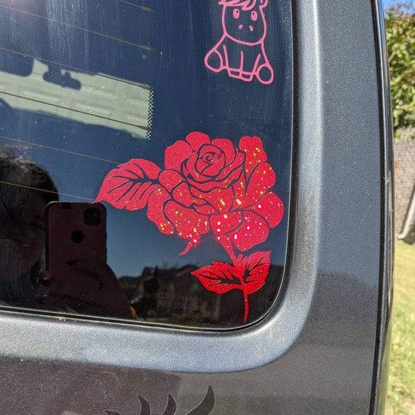 Delicate Rose Car Window Decal - Etsy