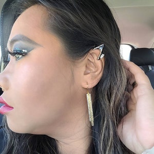 Linear Earrings, Line Earrings, Silver Earrings, Geometric Earrings ...