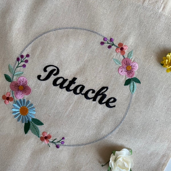 Machine Embroidery Design LARGE HOOP Dainty Boho Wreath Heirloom Flower ...