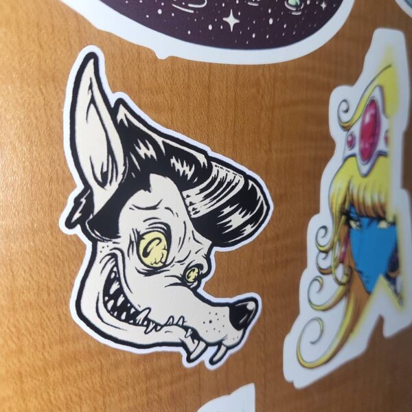 Rockabilly Big Bad Wolf Vinyl Sticker, Horror Punk Decal, Psychobilly ...