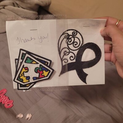 Skin Cancer Awareness Ribbon, Motorcycle Patch, Biker Vest Patch, Fun ...