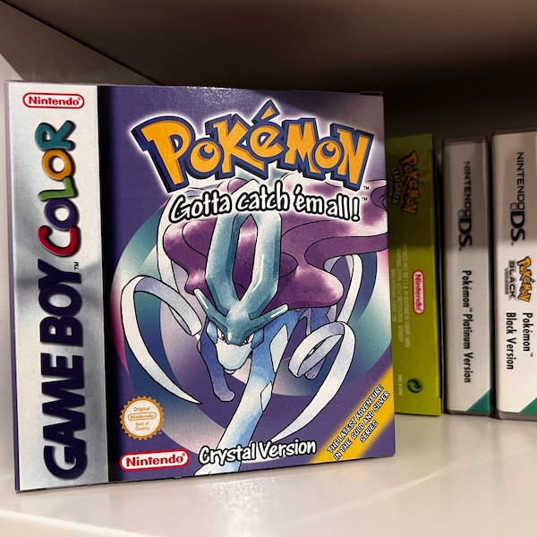 Pokemon Crystal Box for Game Boy Nintendo - 7 Regions - HQ - Inner Tray ...