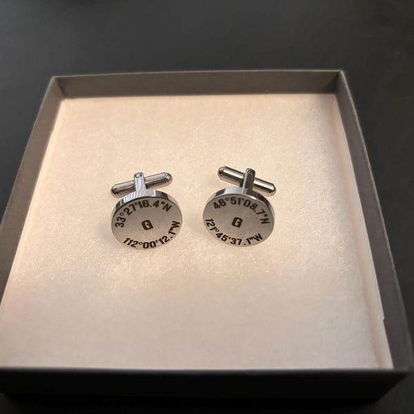 Custom Engraved Logo Cufflinks, Custom Logo Gifts, Engraved Logo Cuff ...