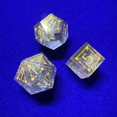 Dnd Dice Set Coral Fossil Polyhedral Dice Set Gemstone Set Dungeons and ...