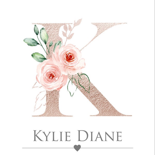 Personalised Name Print - Custom Name Print - Blush Pink Wall Art ...