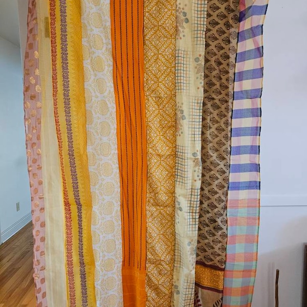 Boho Saree Curtains Upcycled Handmade Saree Curtain With Saree Strips ...