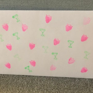 Mini Strawberry Rubber Stamp - Etsy