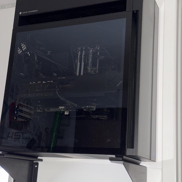 Wall Mount PC Stand Metal Computer Case Shelf - Gaming Rig Holder ...