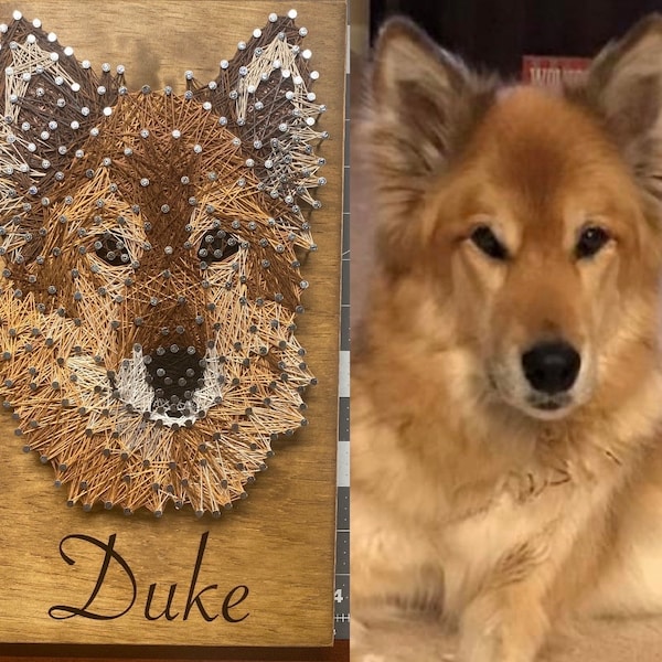 Custom Dog String Art Pet Portrait Wall Hanging Handmade Nail Art - Etsy