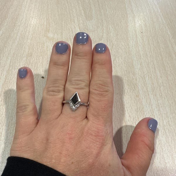 Bezel Hexagon Engagement Ring, Moissanite Wedding Ring, Statement Ring ...