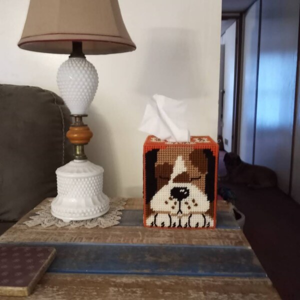 Kitty Cartoon Cat Classic Handmade Plastic Canvas Tissue Box Cover - Etsy