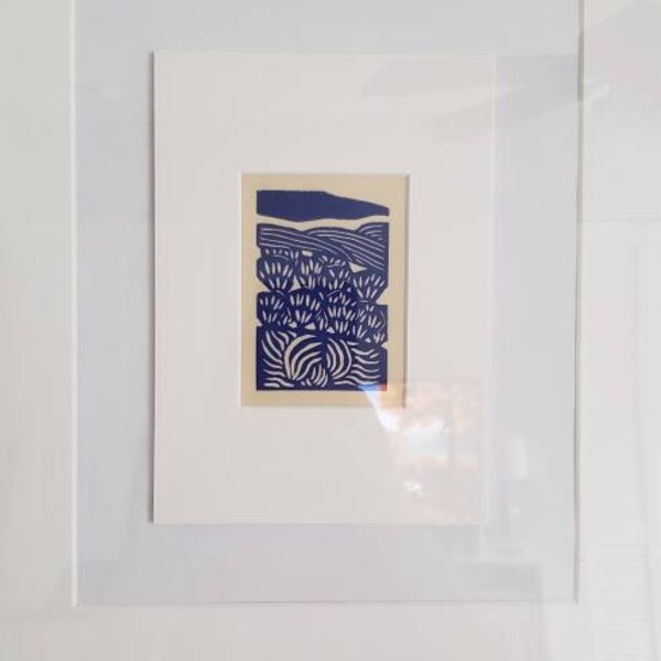 Landscape Block Print, Linocut, Lino Print, Block Print Art, Bohemian ...