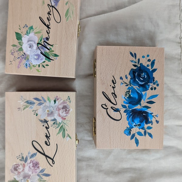 Flower Girl or Bridesmaids Gift Box Jewelry Box Personalized Name ...