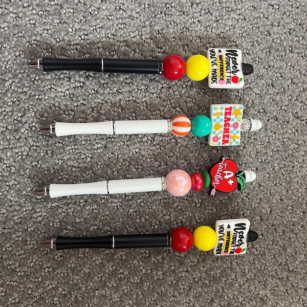 Teacher Themed Beadable Pens Beaded Pens #2 - Etsy
