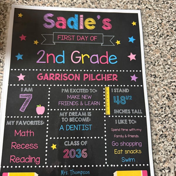 Editable First & Last Day School Sign | Canva Template | Back to School ...