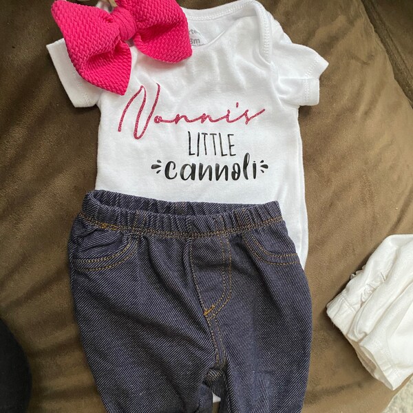 Nonni's Little Cannoli Bodysuit, New Baby Boy Girl, Baby Shower, Cute ...