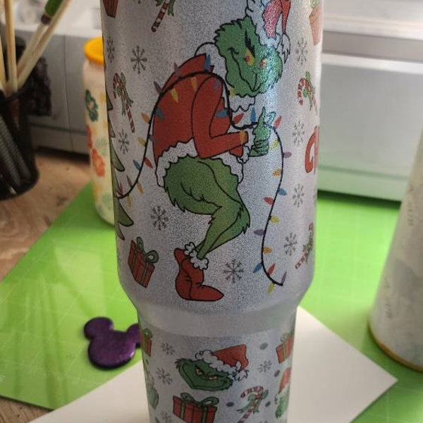 Mean Green Guy Face Can Glass SVG PNG, Christmas Full Wrap for Libbey ...