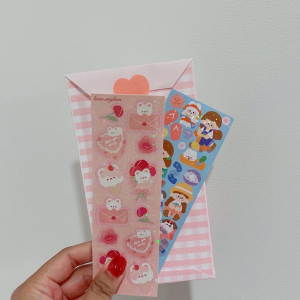 HOLOGRAPHIC Cute Brown Plushie Sticker Sheet, Cute Stationery Bundle ...