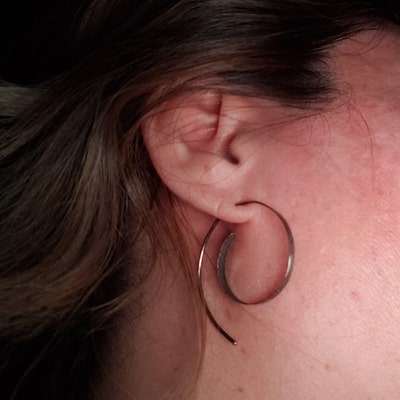 Rustic 14 Karat Gold Filled Spiral Hoops, Handmade Tribal Hoops ...