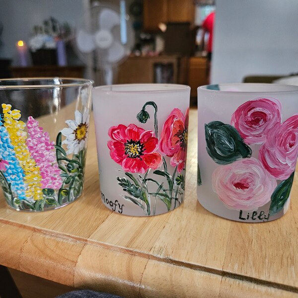 Hand-painted Floral Blank Card, Kraft Paper Cards, Rustic Cards, Blank ...