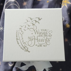 White Remembrance Keepsake Memory Box Gift With Silver Print - Etsy UK