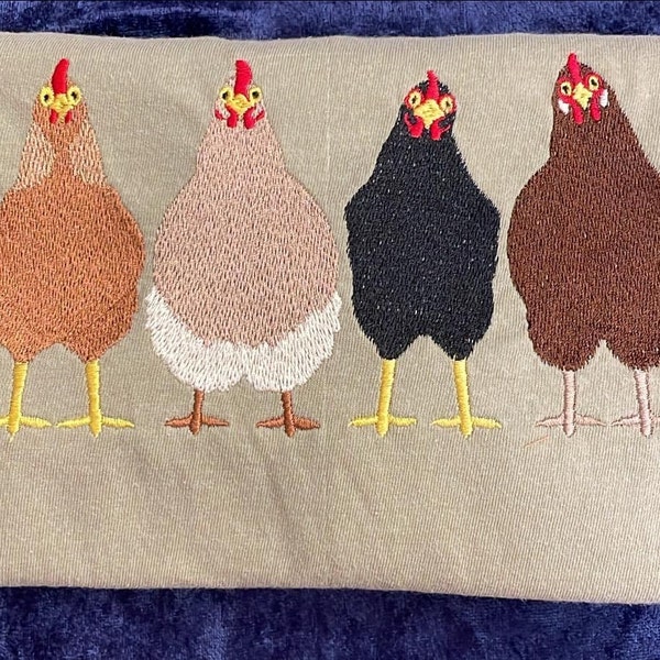Chickens Embroidery Design, 3 Sizes, Instant Download - Etsy