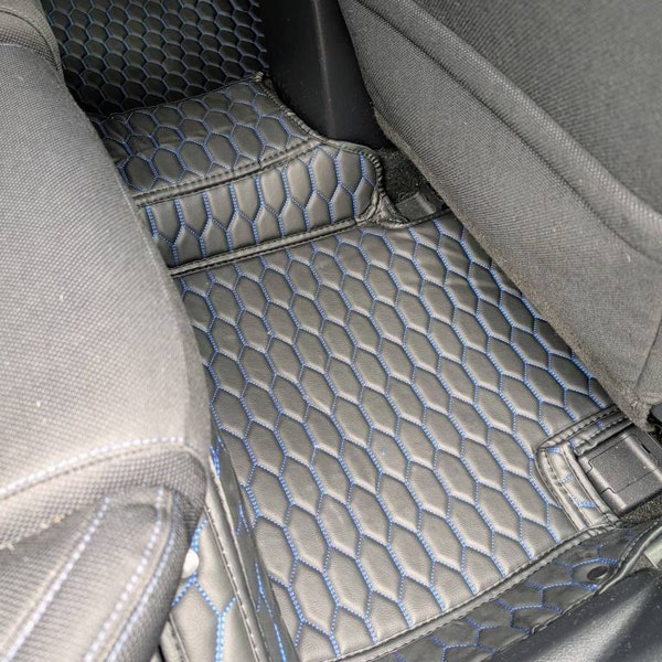 Black Manicci Luxury Diamond Premium Leather Custom Fitted Car Mats V1 ...