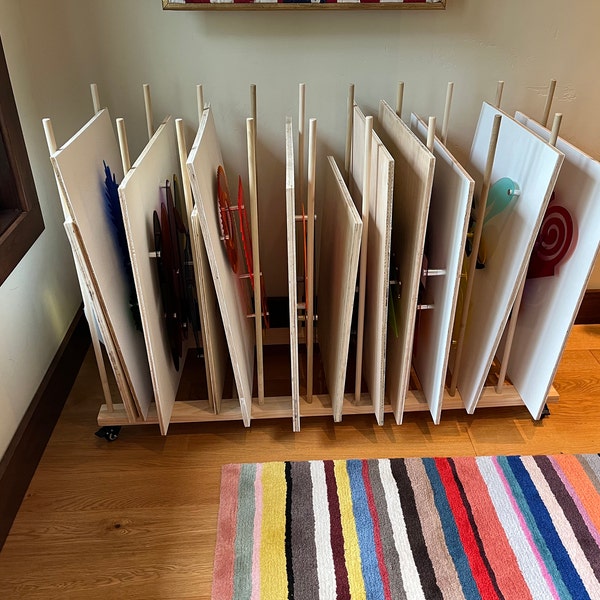 Adjustable Art Storage Rack 24 Long X 11 Wide With 24 Tall Dowels Art ...