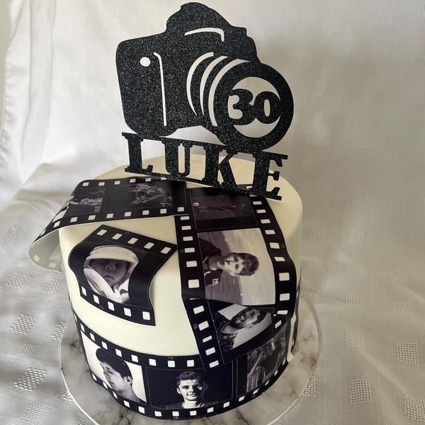 Personalized Glitter Camera Cake Topper: Photography Birthday ...