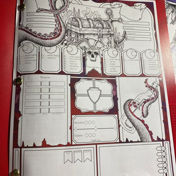 Lloth Dnd 5e Character Sheet Dnd Character Journal Dungeons and Dragons ...