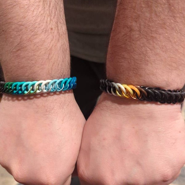 Subtle Agender Pride Bracelet, Agender Pride Flag Bracelet, Agender ...