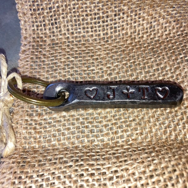 Iron Anniversary Gift, 6th Anniversary Key Chain. Blacksmith Forged ...