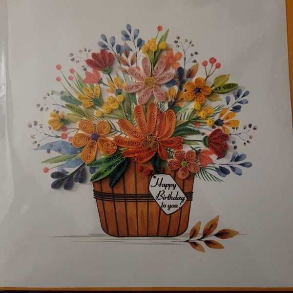 Birthday Barrel Quilling Card, Art Paper, Greeting Card, Quilling Card ...