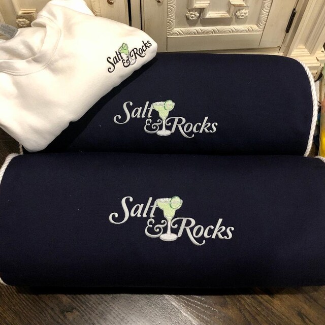 Embroidered burgee covers boat name pillows by YachtClubEmbroidery