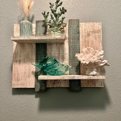 White Distressed Shelf, Entryway Shelf, Mudroom Shelf, Bathroom Shelf ...