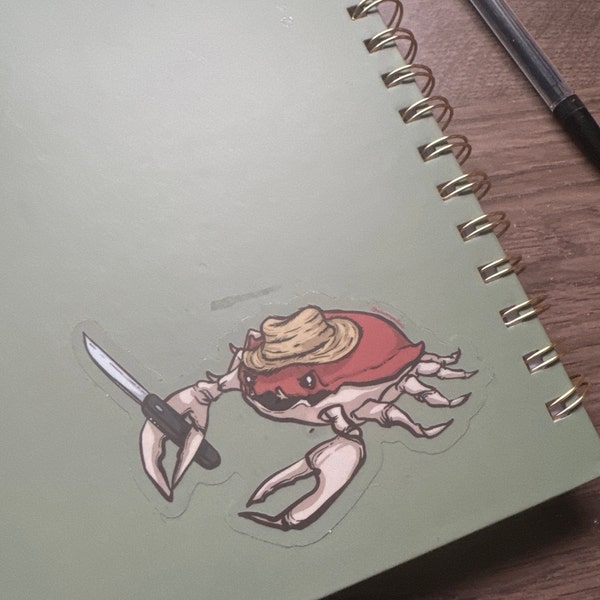 Stabby Crabby Clear Vinyl Sticker - Etsy