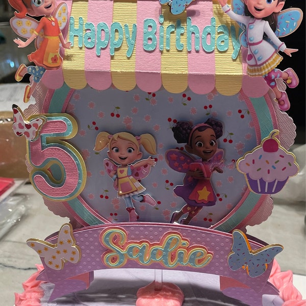 Butterbean's Cafe Cake Topper: Personalized Birthday Party Decoration ...