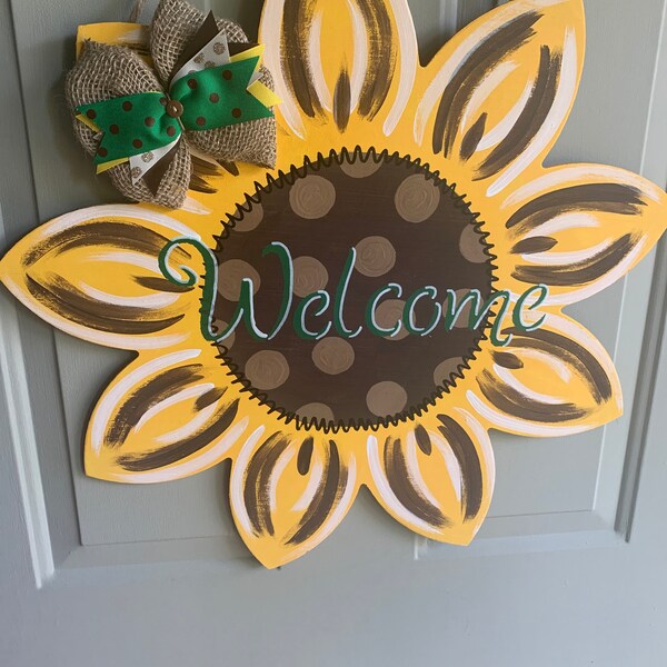 Sunflower Door Hanger, Sunflower, Home Sweet Home Sign, Door Decor ...