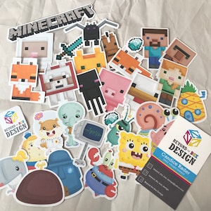 Minecraft Stickers Pack of 17 - Etsy