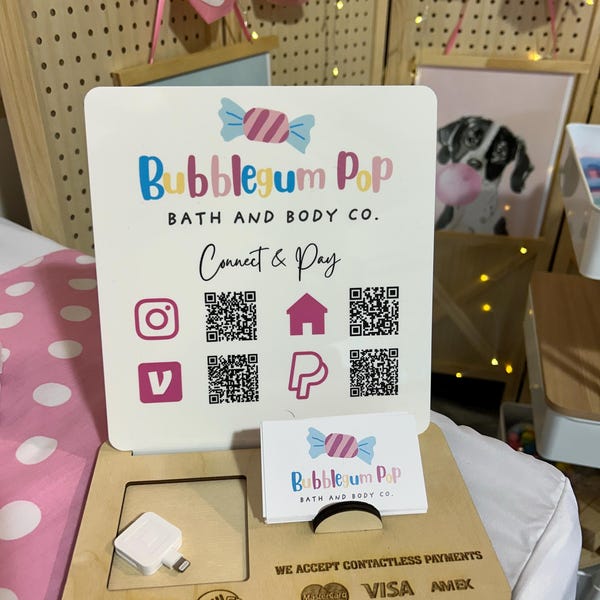Custom Logo Social Media & Square Reader Holder Booth Display Market ...